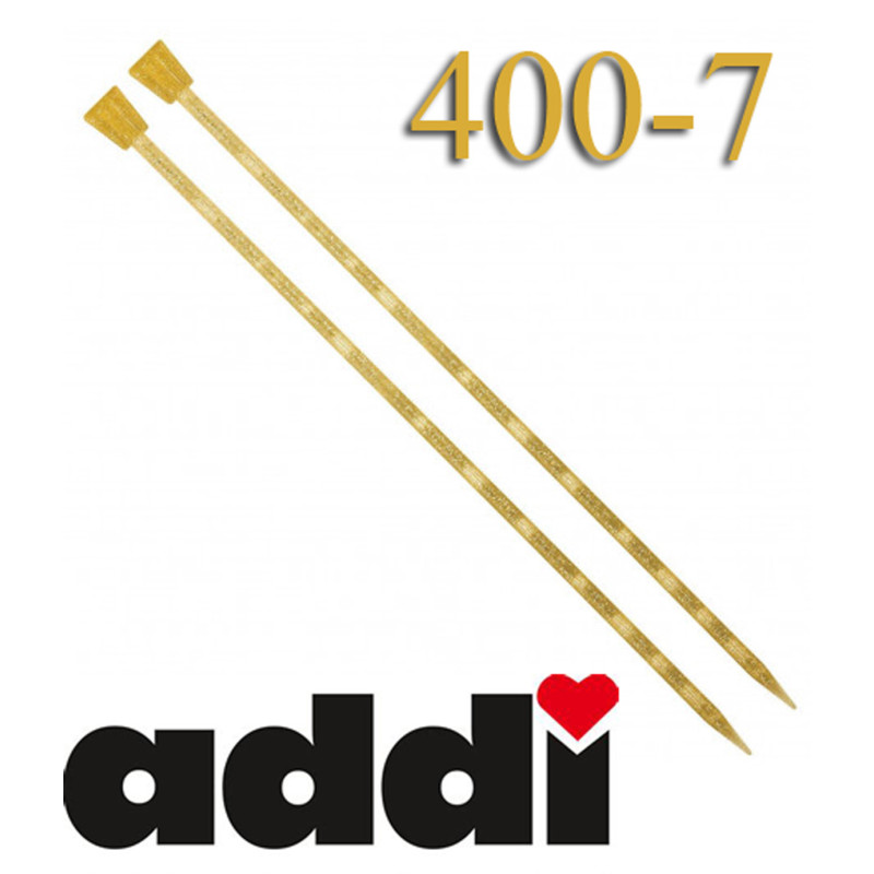 ADDI Knitting needles with gold glitter 40cm - 7.0 mm| 400-7 40cm