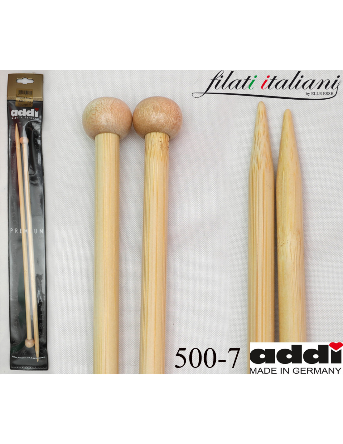 Addi Bamboo knitting needles| 500-7 35cm /5.5mm 500-7 35cm /5.5mm B...